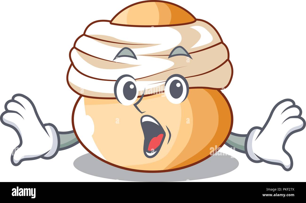 Surprised semla swedish cream bun on cartoon Stock Vector Image & Art ...