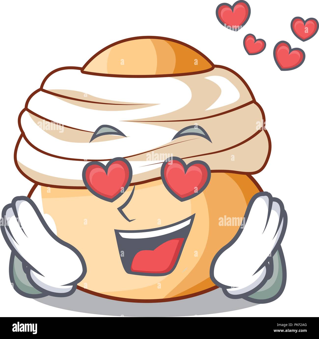 In love semla swedish cream bun on cartoon Stock Vector Image & Art - Alamy