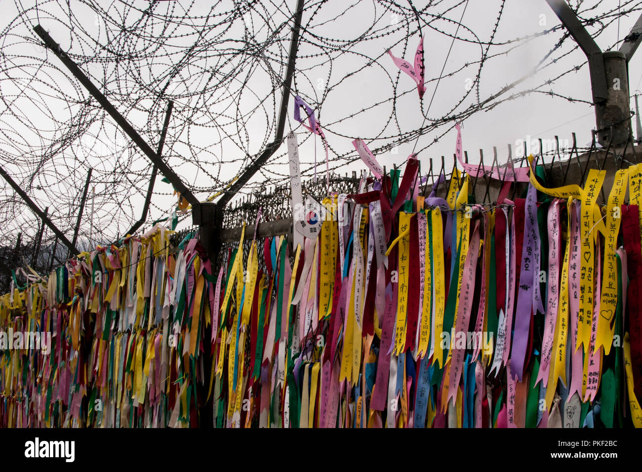 Prayer Ribbons at the Imjingak Bridge of Freedom in Paju South Korea ...