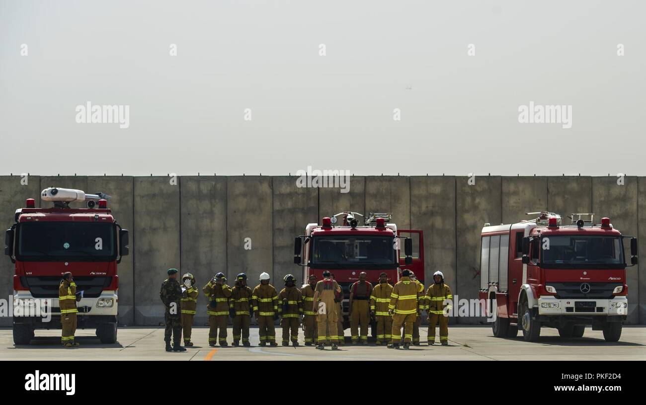 KABUL, Afghanistan (July 25, 2018) -- A team of Afghan Air Force Fire ...