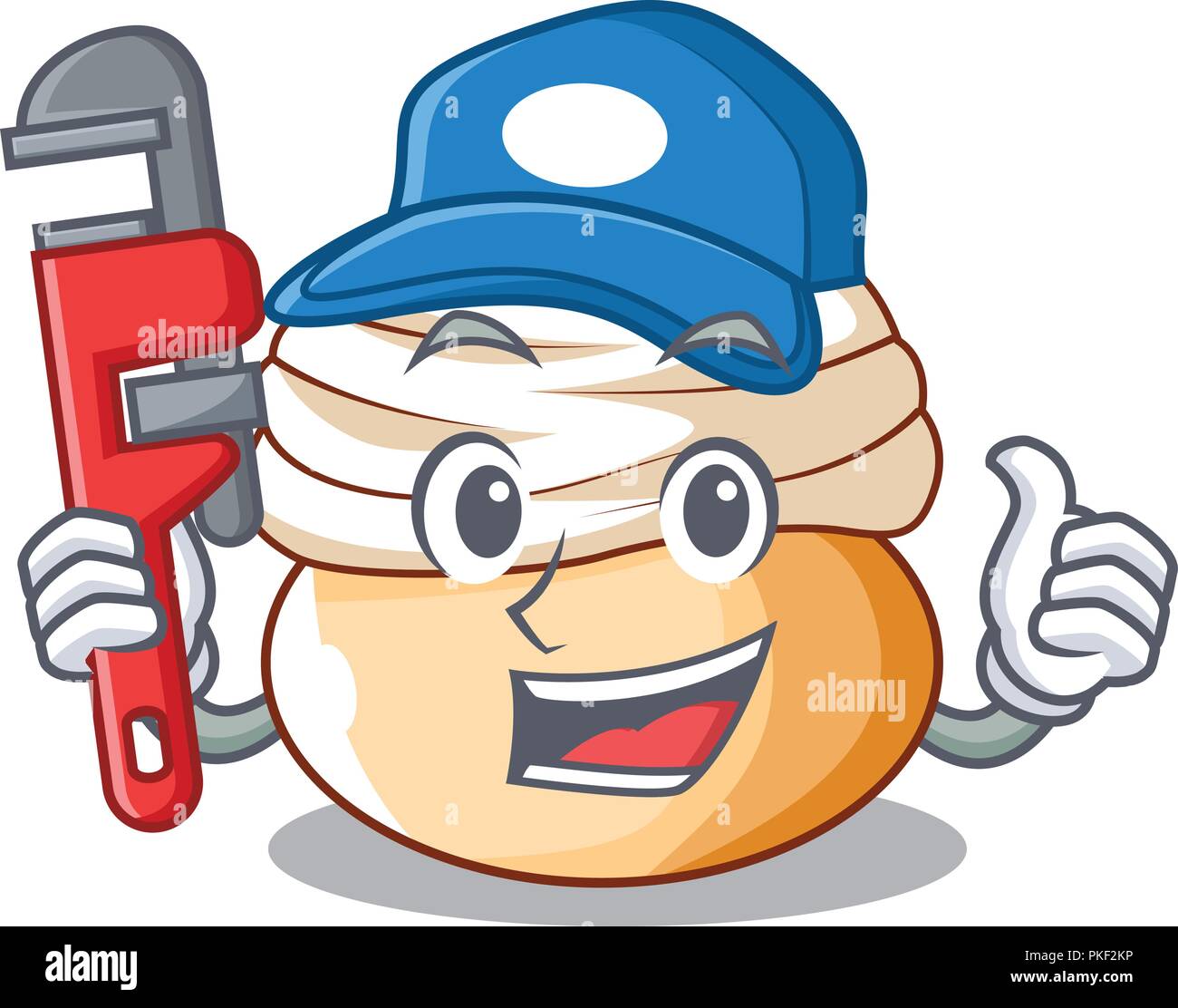 Plumber seasonal swedish dessert semla buns cartoon Stock Vector Image ...