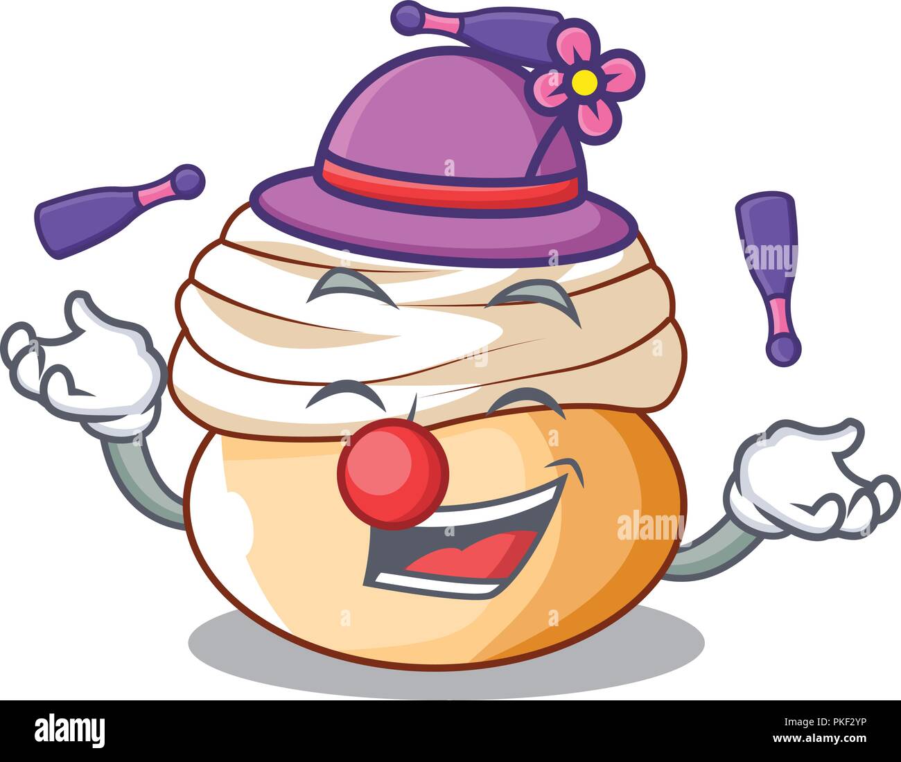 Juggling seasonal swedish dessert semla buns cartoon Stock Vector Image ...