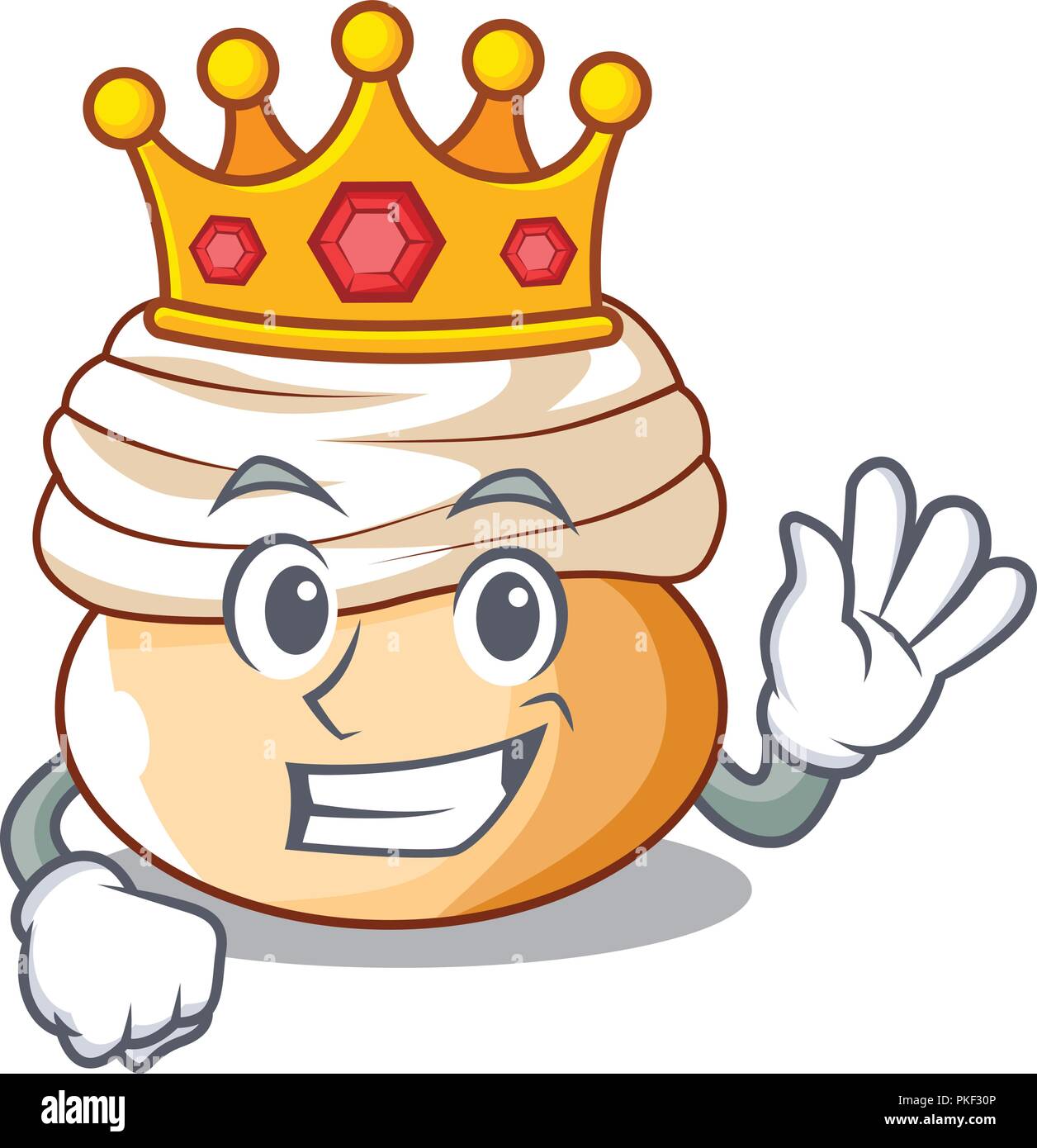King seasonal swedish dessert semla buns cartoon Stock Vector Image ...