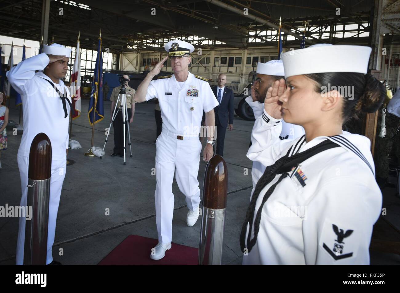 Honored guests arrive for the official change of command ceremony ...