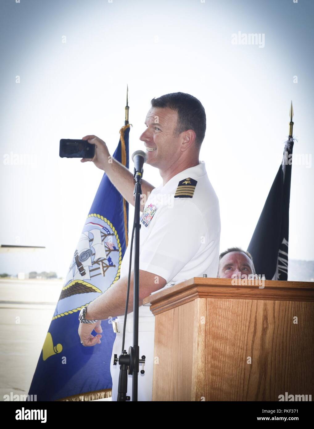 Capt. Tim Slentz, Naval Base Coronado commanding officer takes a selfie ...