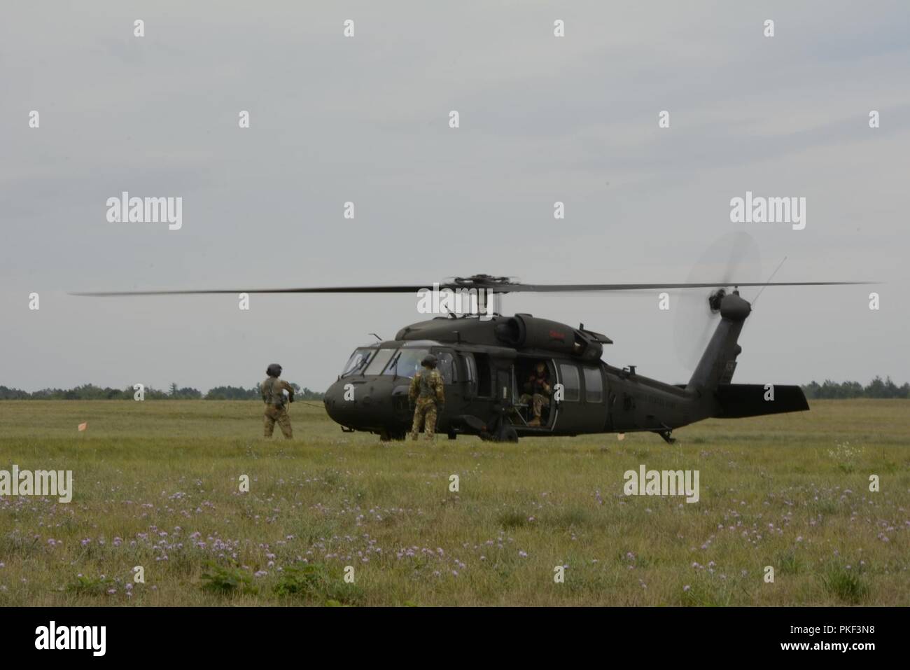 Two UH-60 Blackhawk helicopters from 2nd Battalion, 135th Alpha Company ...