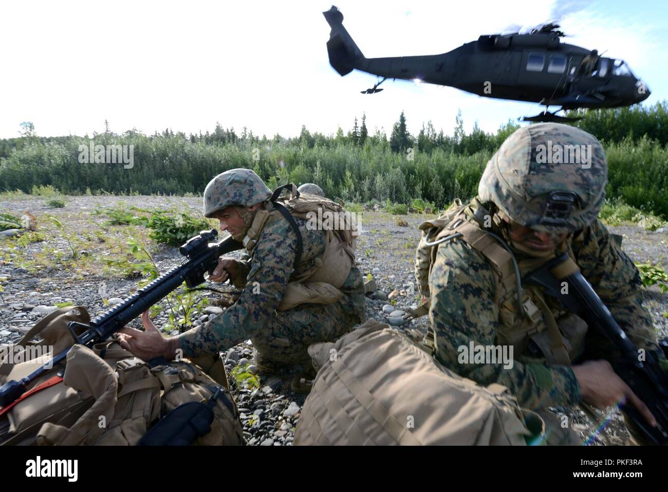 Marines with Charlie Company, 1st Battalion, 23rd Marine Regiment set ...