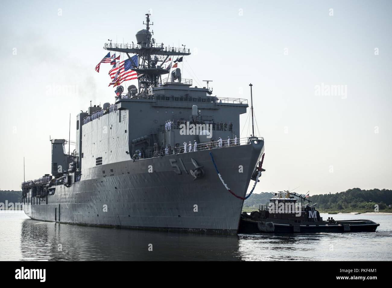 VIRGINIA BEACH, Va. (Aug. 7, 2018) The Harpers Ferry-class dock landing ...