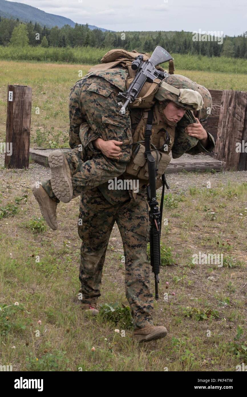 Marines with 3rd Battalion, 23rd Marine Regiment, competing in the 4th Marine Division Annual ...