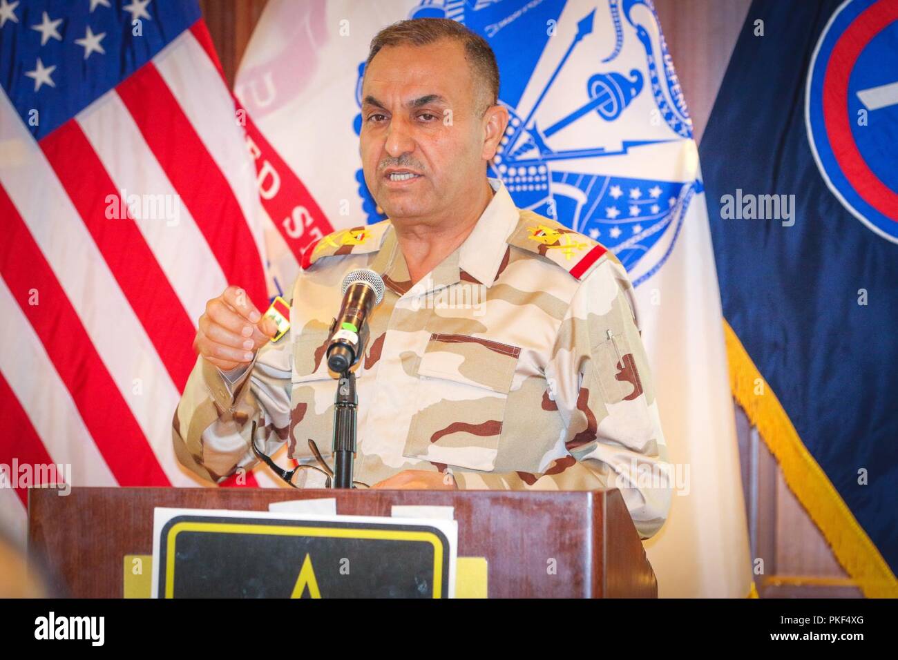Iraqi security force Staff Maj. Gen. Hatem Kareem Saloom, artillery ...