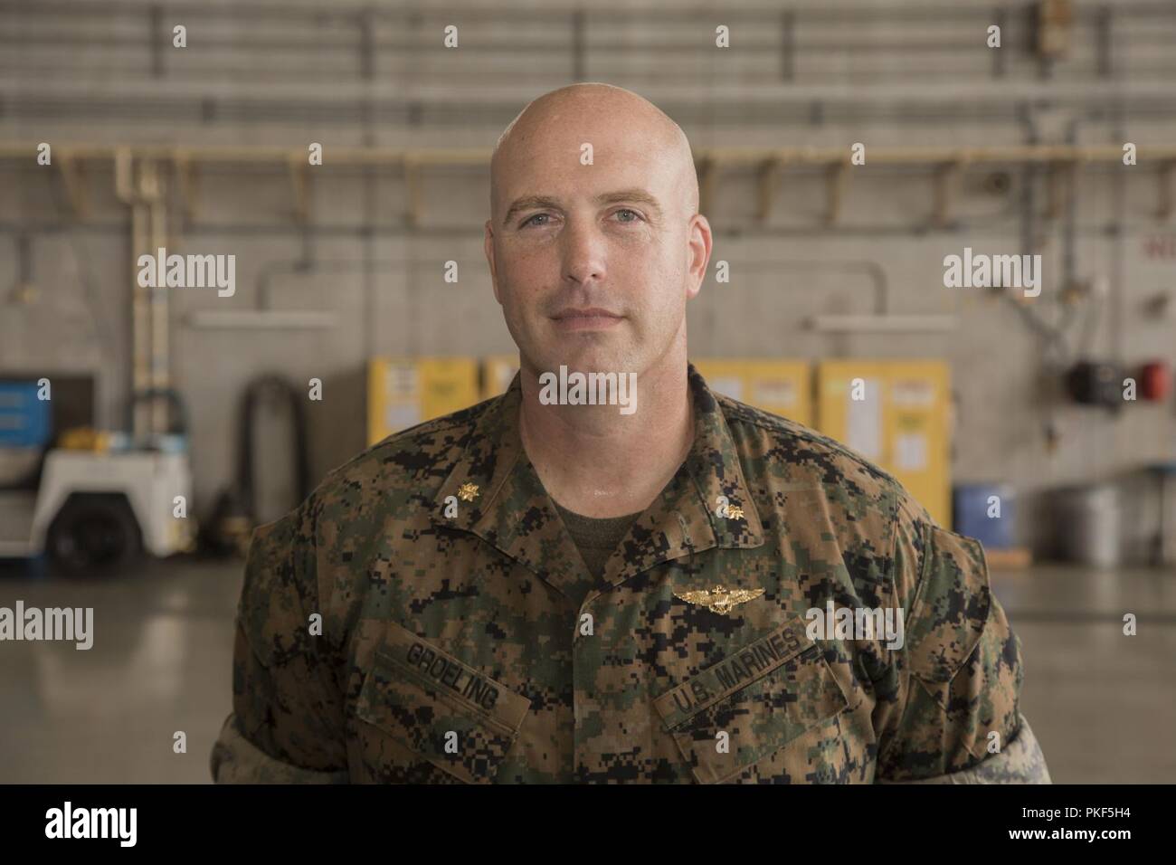 Maj. Daniel Groeling, poses for portrait Aug 3. The ceremony honors ...