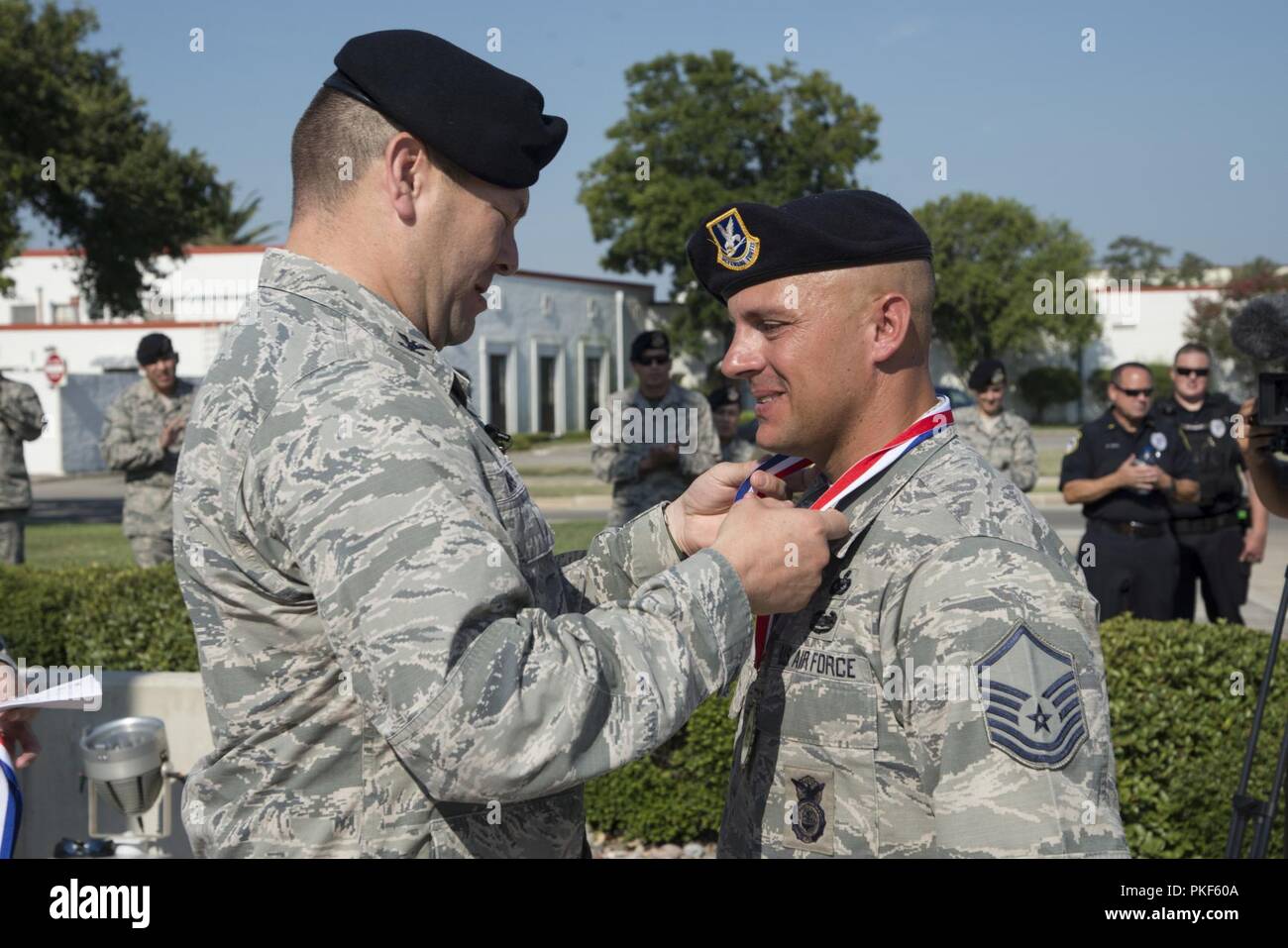 U.S. Air Force Col. Thomas Miner, Security Forces Group commander ...