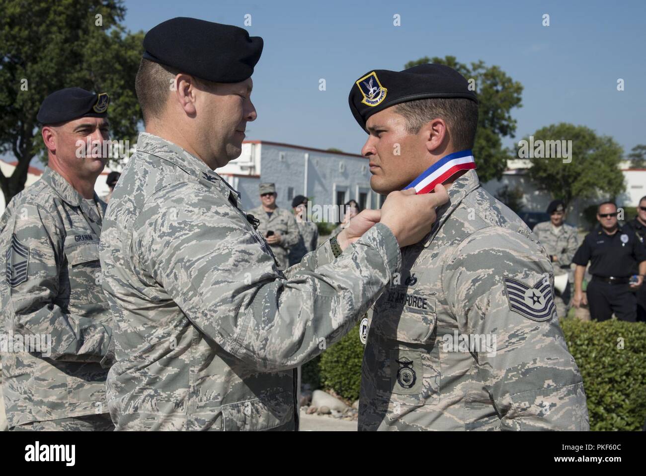 U.S. Air Force Col. Thomas Miner, Security Forces Group commander ...