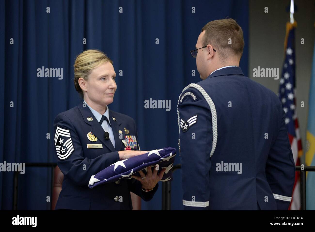 Command Chief Master Sergeant Lorraine F. Regan was presented with a U ...