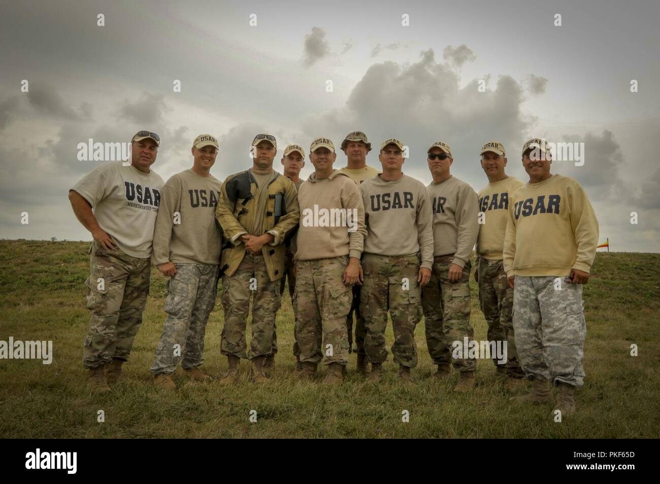 U.S. Army Reserve Competitive Marksmanship Program team members pose after competing in the ...