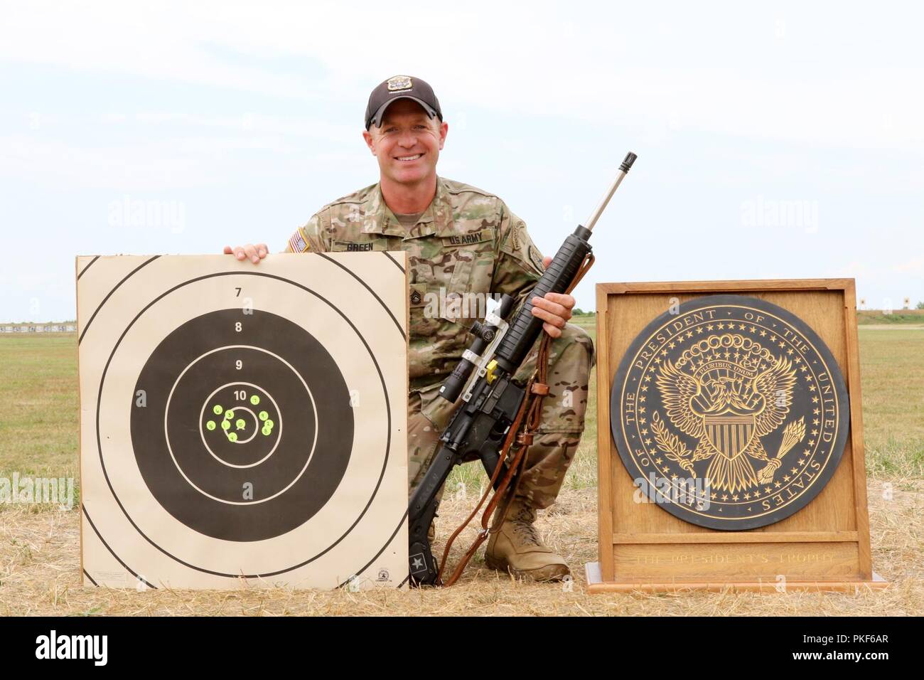 Sgt. 1st Class Brandon Green with the U.S. Army Marksmanship Unit’s ...