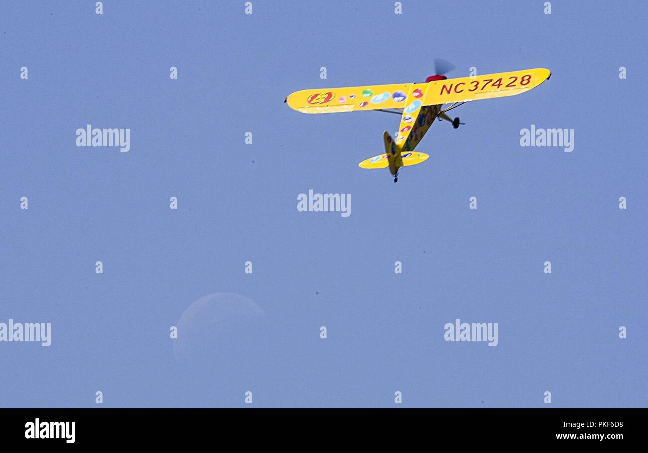 Kent Pietsch, airshow pilot, performs aerial maneuvers in his aircraft ...