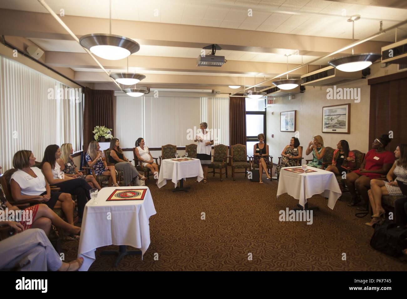 Mrs. D'Arcy Neller, wife of U.S. Marine Corps Gen. Robert B. Neller, Commandant of the Marine ...