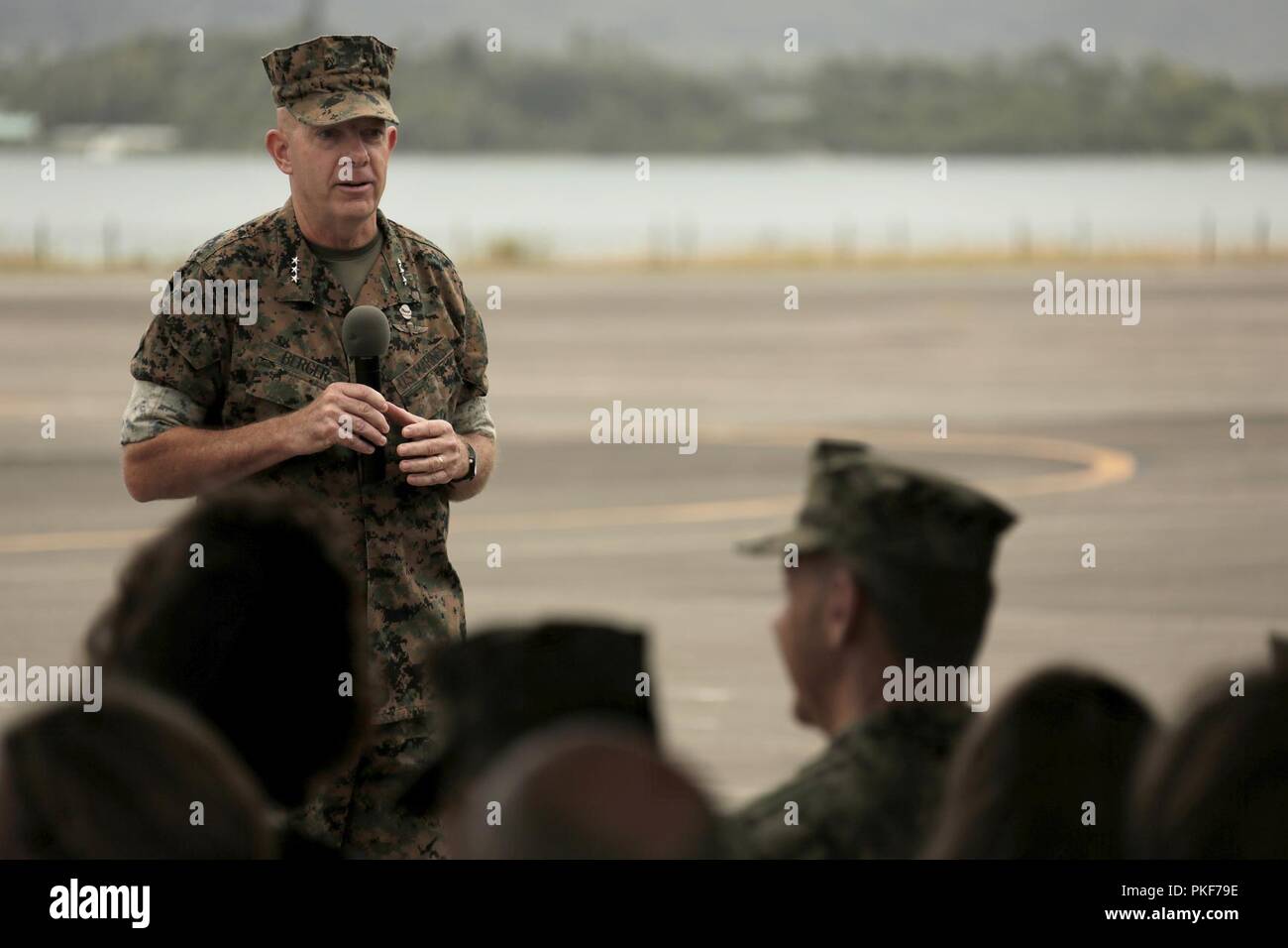 U.S. Marine Corps Lt. Gen. David H. Berger, outgoing commander, U.S ...