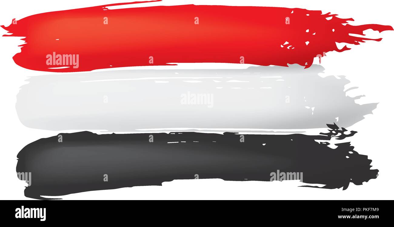 Yemeni flag, vector illustration on a white background Stock Vector ...