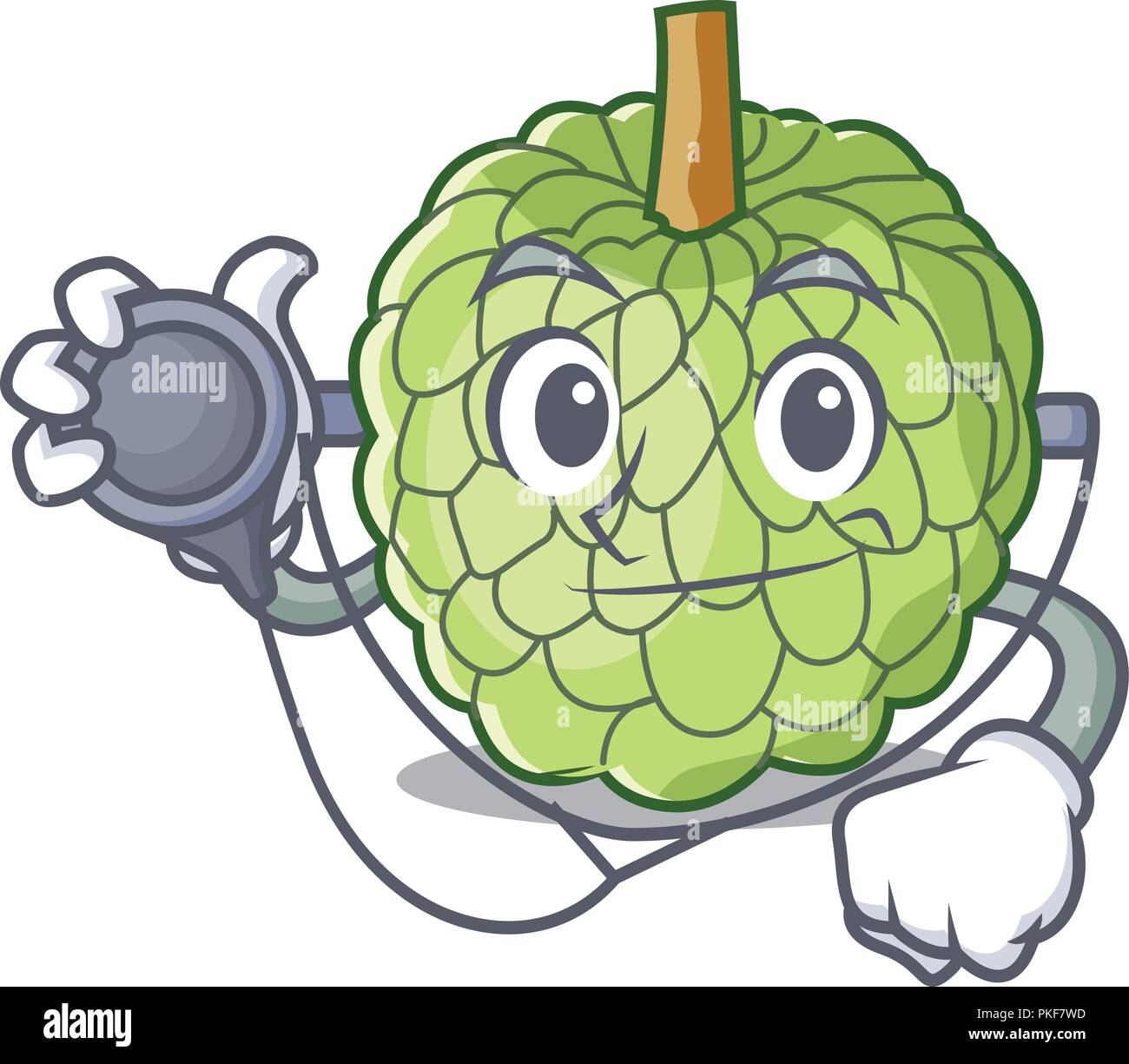 Doctor sugar apple fruit isolated on cartoon Stock Vector Image & Art ...