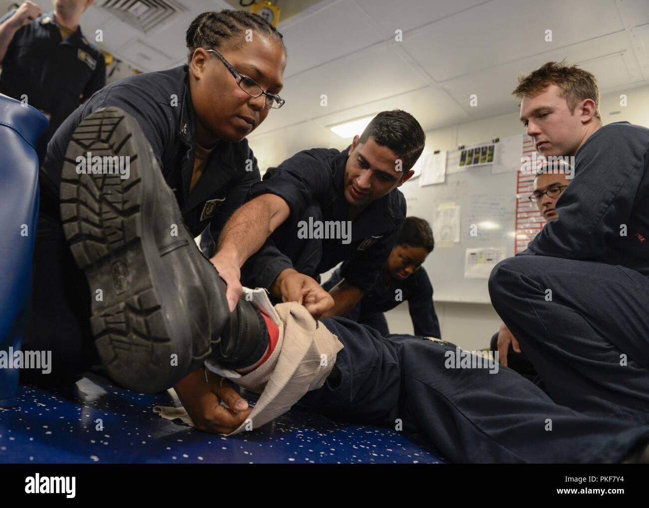 PACIFIC OCEAN (Aug. 8, 2018) Sailors assigned to Executive department ...