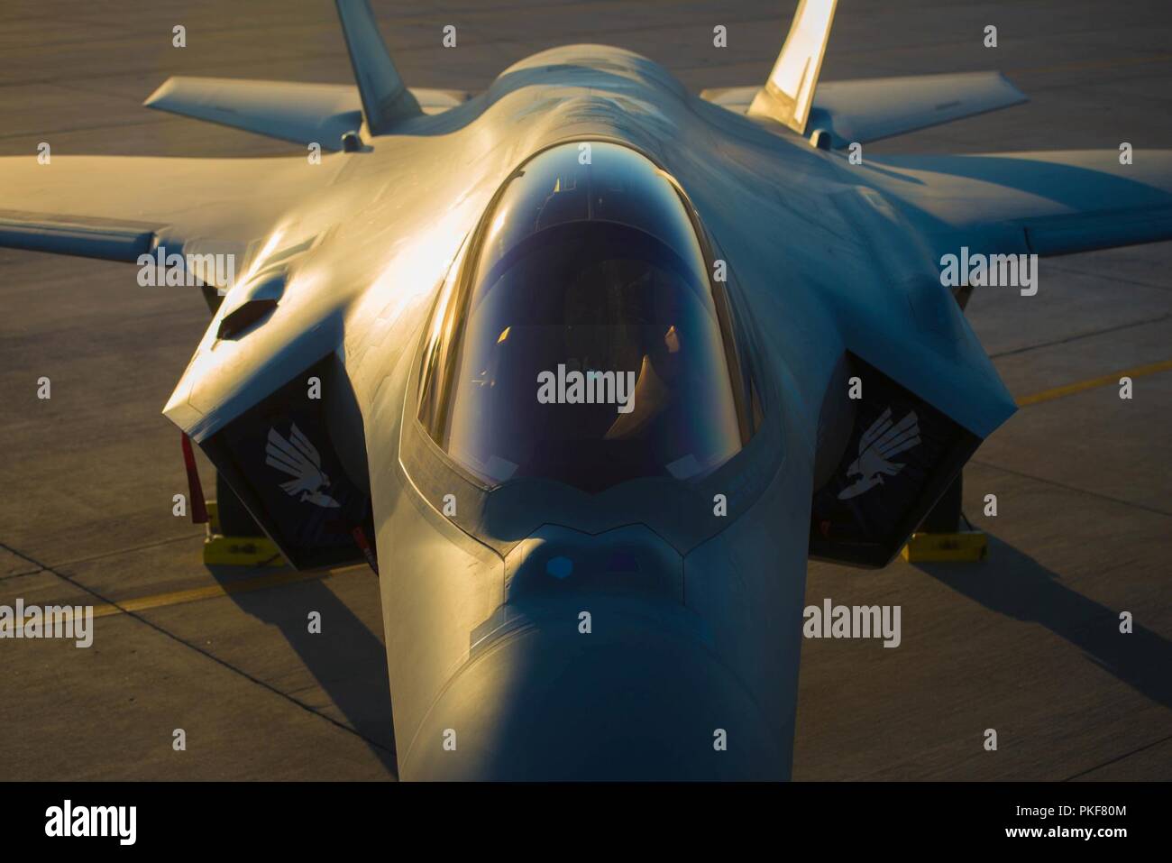 The sun shines on a Royal Australian Air Force F-35A Lightning II at ...