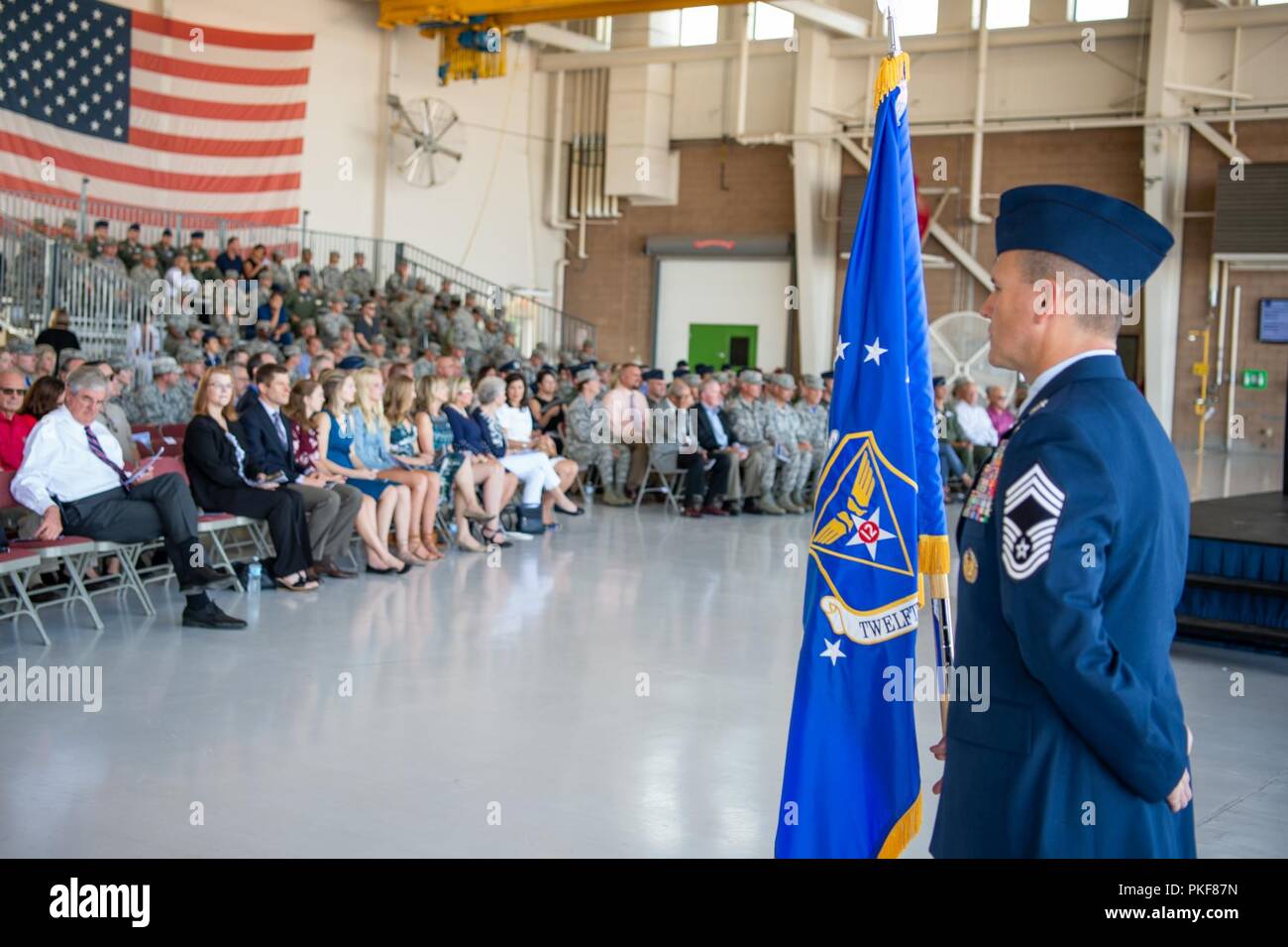 U.S. Air Force Chief Master Sergeant Kevin Kloeppel, acting 12th Air ...