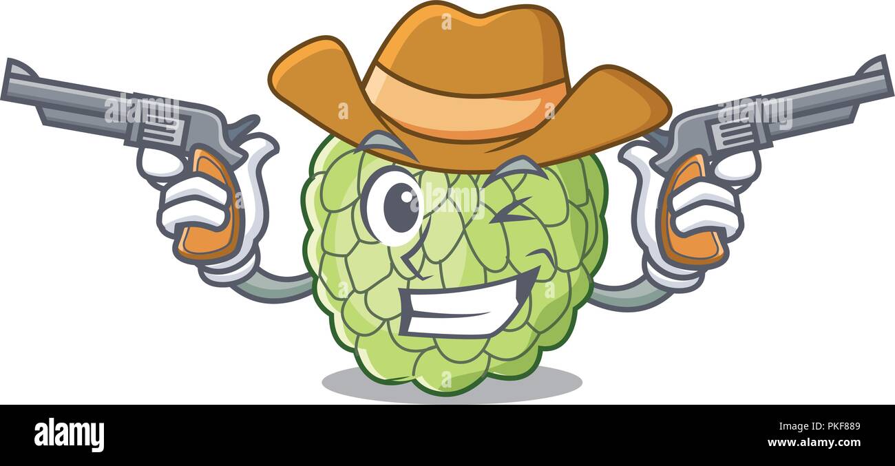Cowboy sugar apple fruit isolated on cartoon Stock Vector Image & Art ...