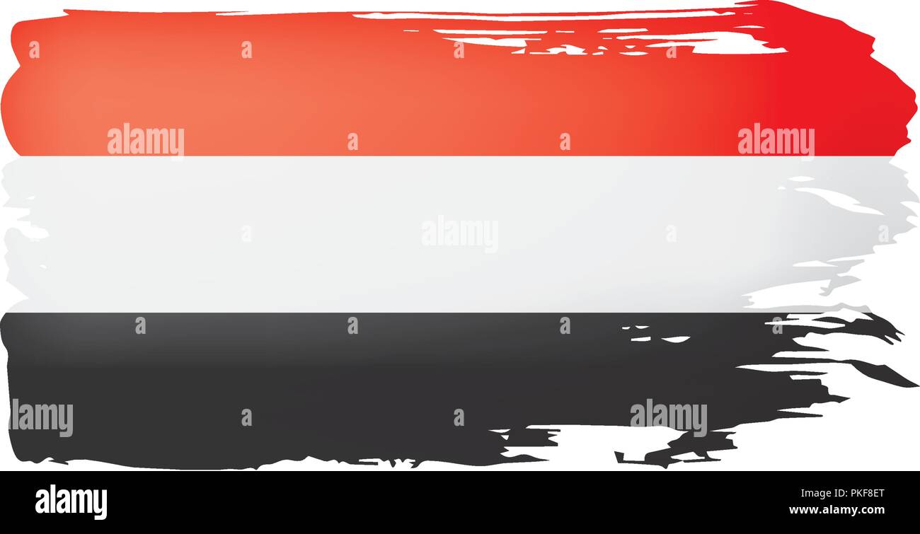 Yemeni flag, vector illustration on a white background Stock Vector ...