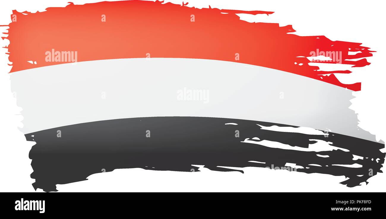 Yemeni flag, vector illustration on a white background Stock Vector ...