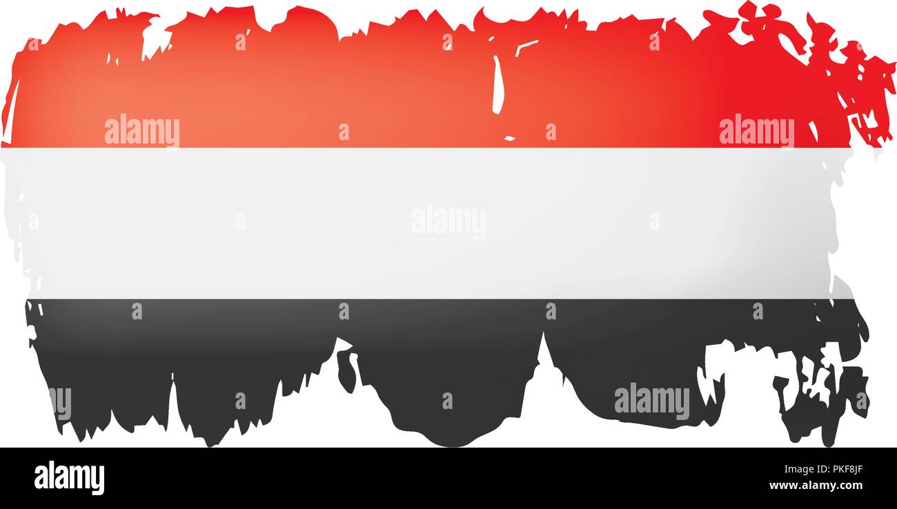 Yemeni flag, vector illustration on a white background Stock Vector ...
