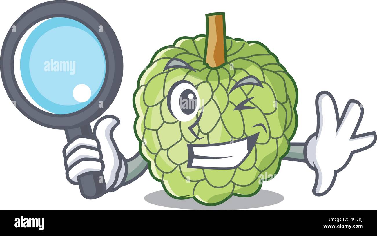 Detective character custard apple tropical fruit delicious Stock Vector ...