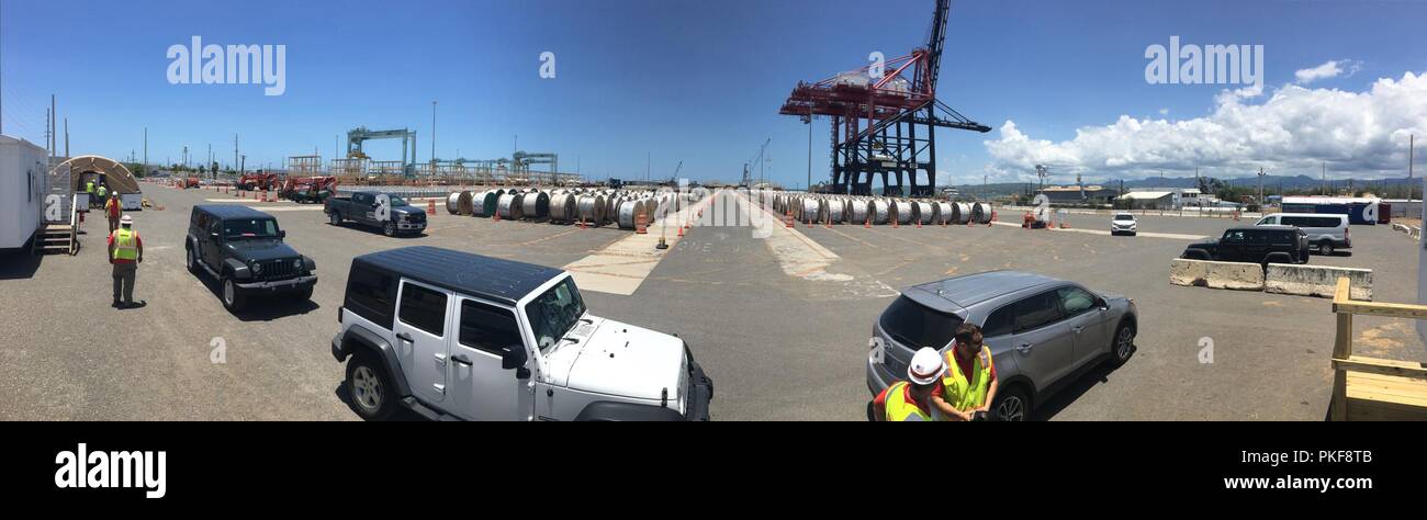 Laydown yard in Ponce, Puerto Rico where U.S. Army Corps of Engineers ...
