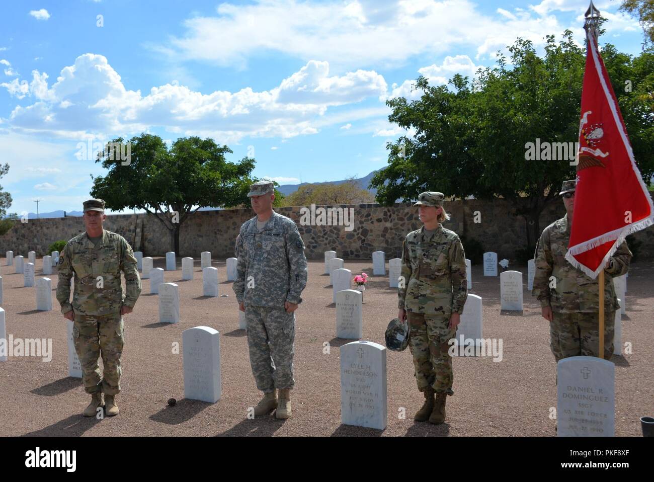 Fort Bliss, TX - Major Patrick Henderson (center left), 236th Brigade ...