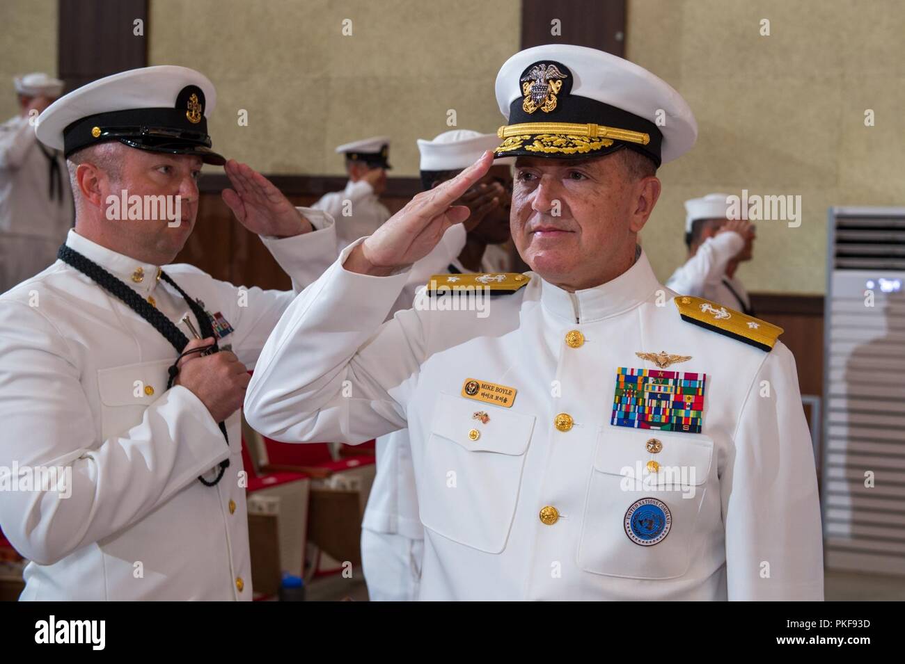 BUSAN, Republic of Korea (August 3, 2018) - Rear Adm. Michael E. Boyle ...