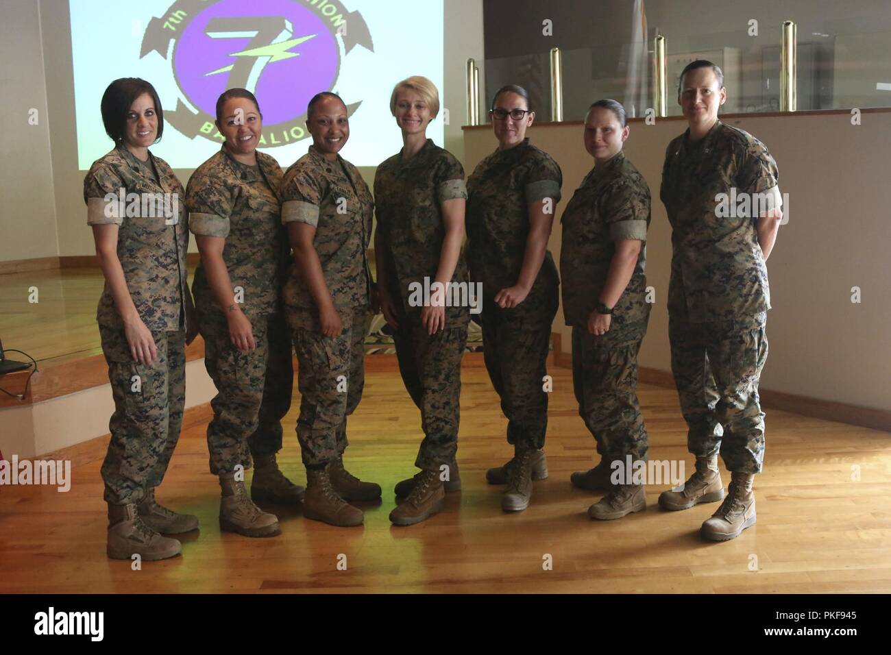 CAMP HANSEN, OKINAWA, Japan – Marines pose for a picture after a brunch ...