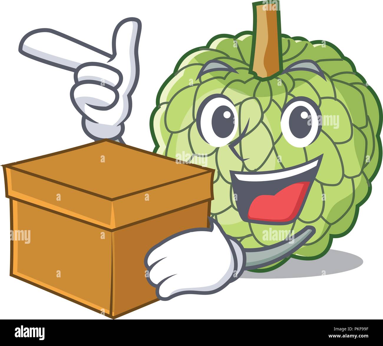 With box character custard apple tropical fruit delicious Stock Vector ...