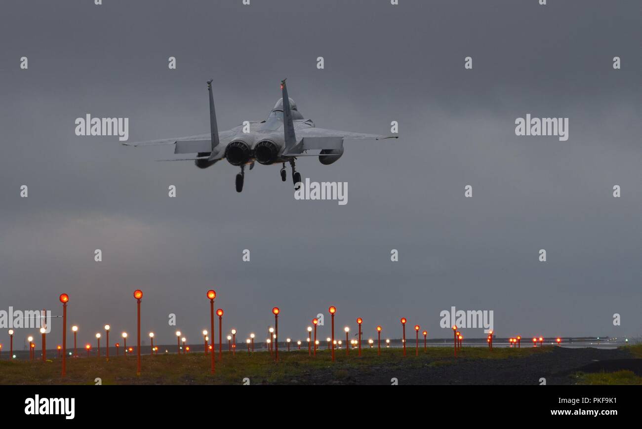 An F-15C Eagle assigned to the 493rd Expeditionary Fighter Squadron ...