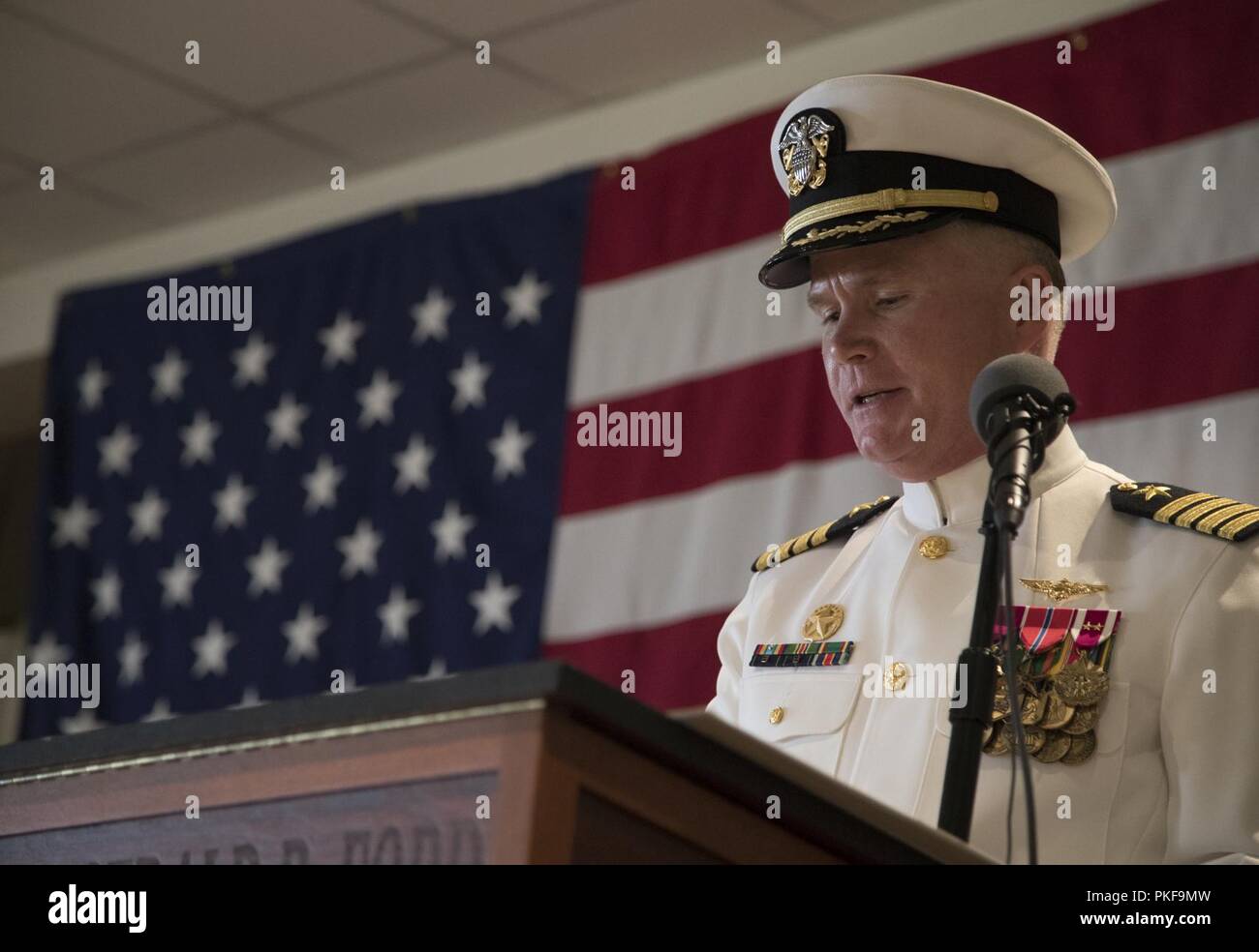 NORFOLK, Va. (Aug. 10, 2018) Capt. Richard McCormack, USS Gerald R ...