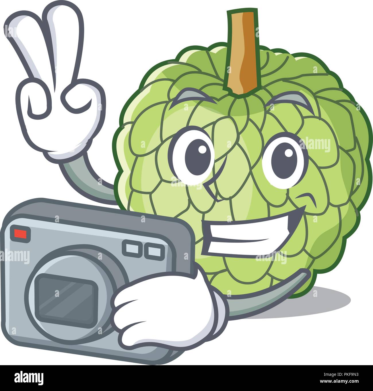 Photographer fresh custard apple sweet fruit cartoon Stock Vector Image ...