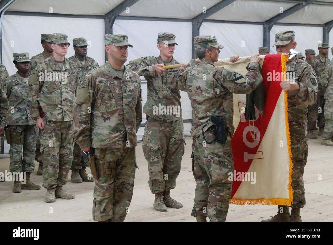 U.S. Army Col. Michael Maddox (right) and Command Sgt. Maj. Callie ...