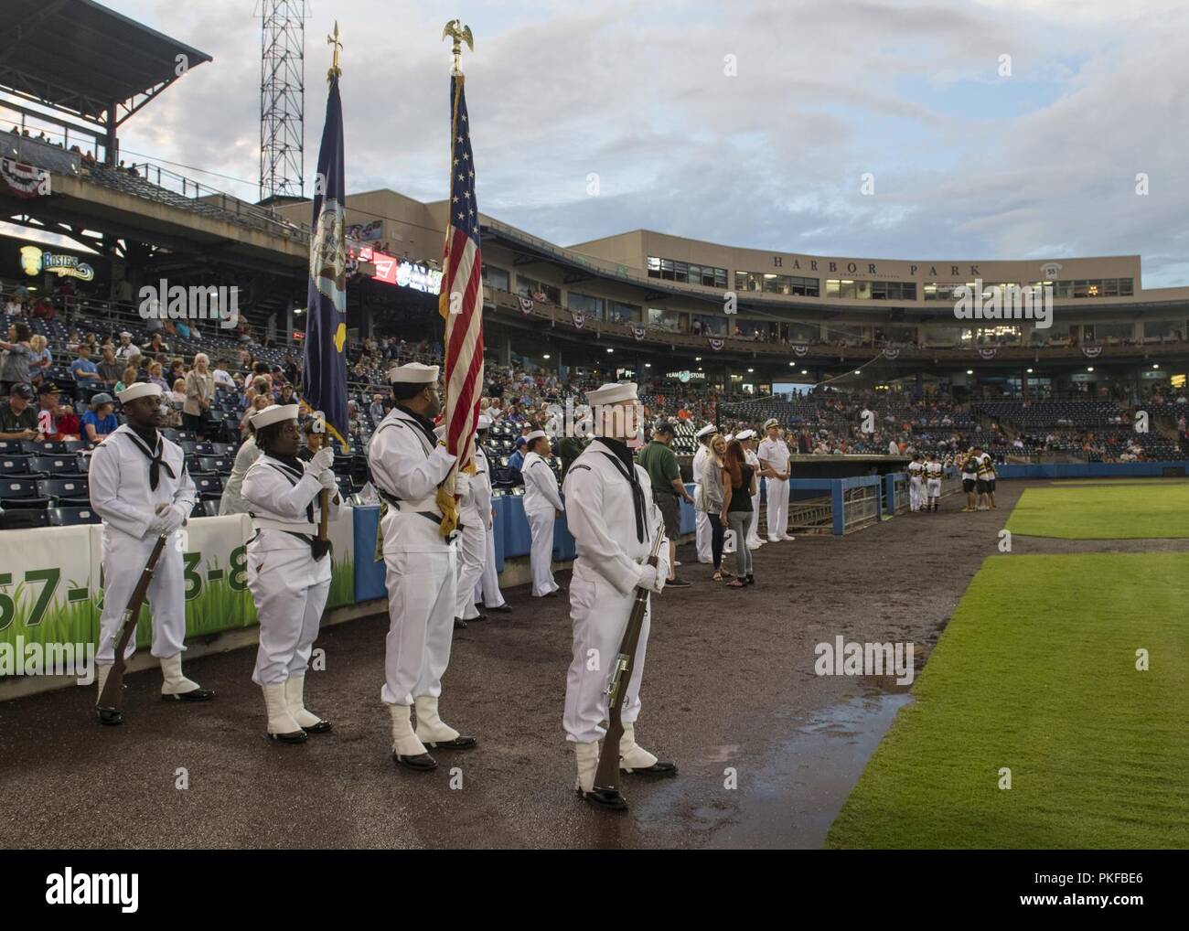NORFOLK (Aug. 11, 2018) Members of the Naval Station Norfolk Color ...