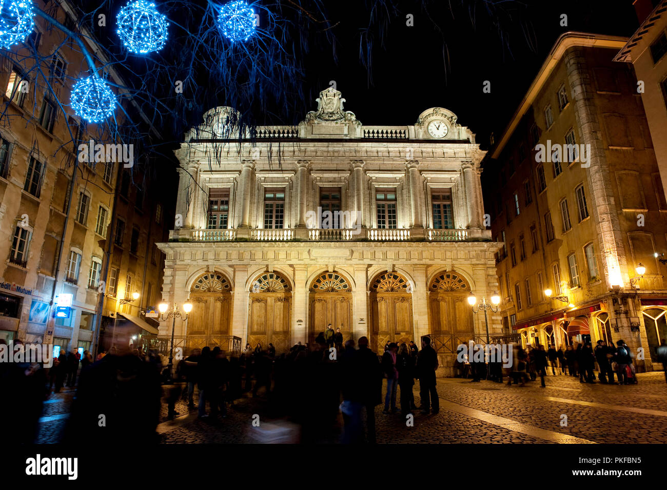 The Temple du Change during the Fêtes des Lumières in Lyon (France, 05 ...