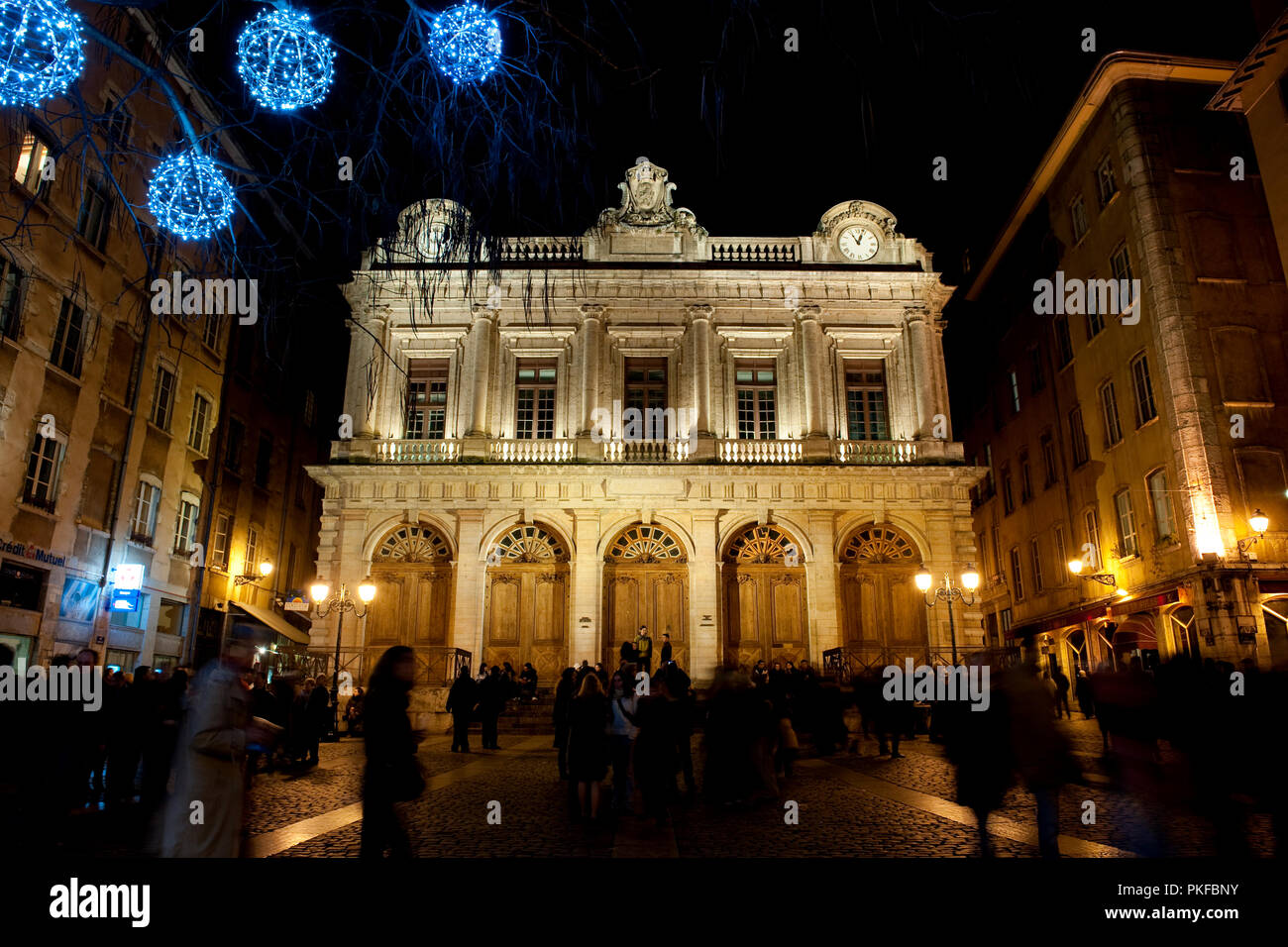 The Temple du Change during the Fêtes des Lumières in Lyon (France, 05 ...