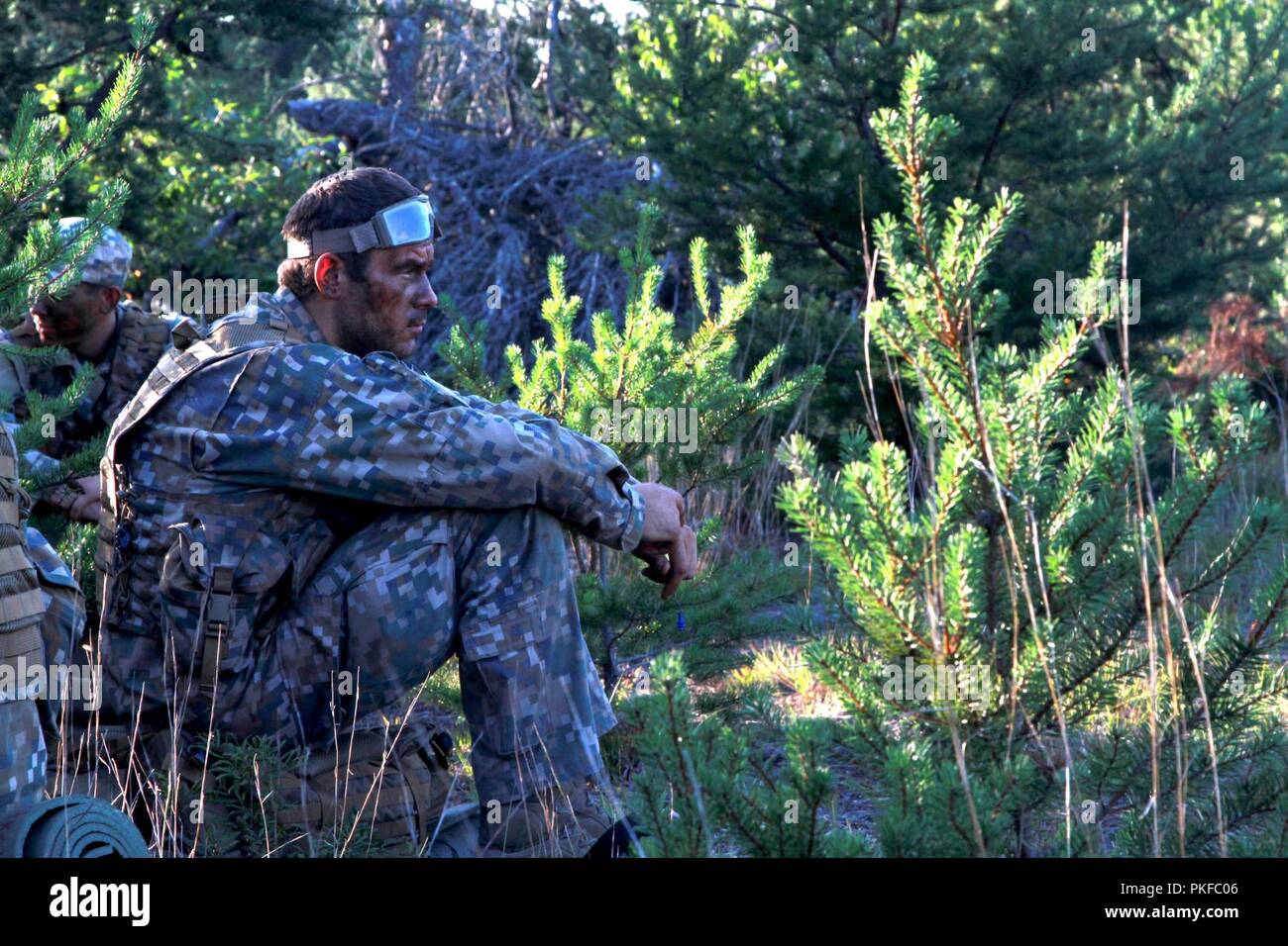 CAMP GRAYLING, Mich. - A Latvia infantryman from Combat Support Company ...