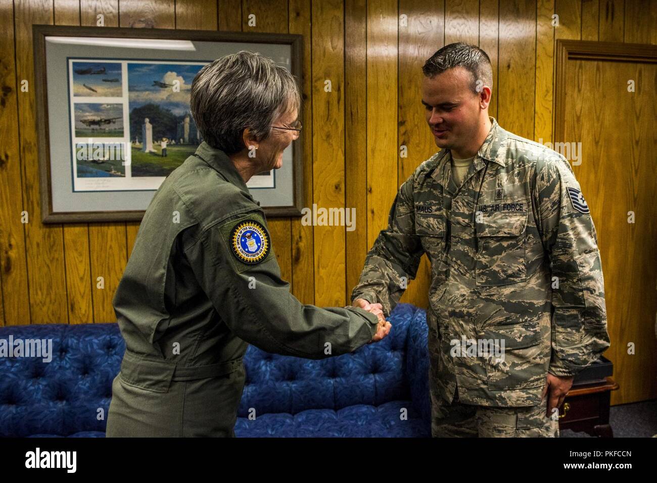 U.S. Secretary of the Air Force Heather Wilson coins Tech. Sgt. Jacob ...