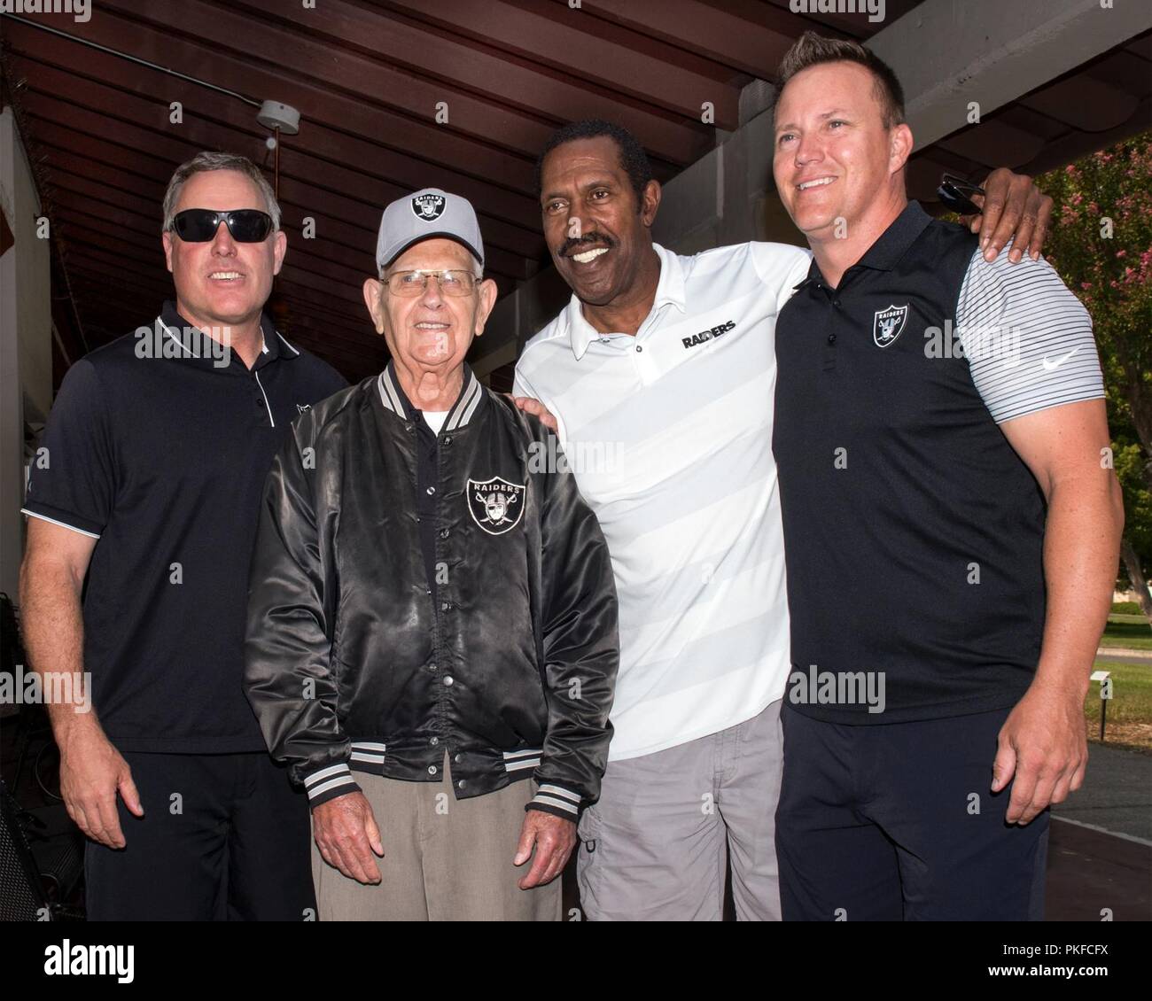 From left, Raiders Alumni Vance Mueller, U.S. Air Force Veteran Keith ...