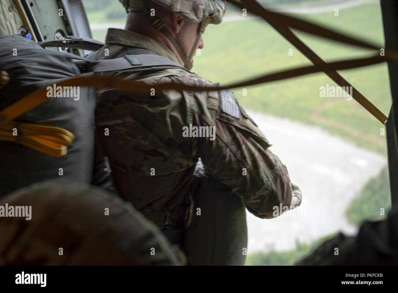 A U.S. Army paratrooper assigned to the 4th Infantry Brigade Combat ...