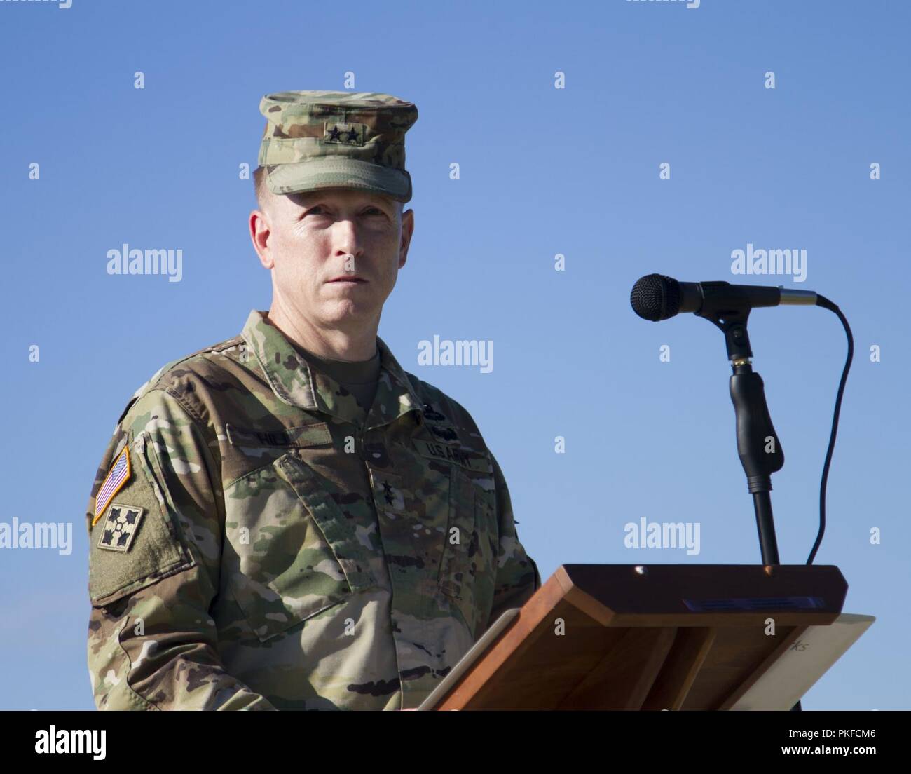 Maj. Gen. David Hill, U.S. Army Central Deputy Commander, addresses the ...
